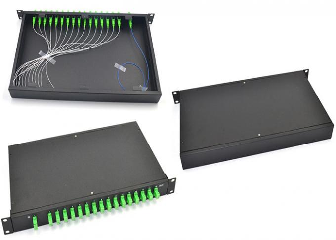 Corning Single Mode Fiber Optic Splitter 1 to 16 Rack Mount SC / APC ...